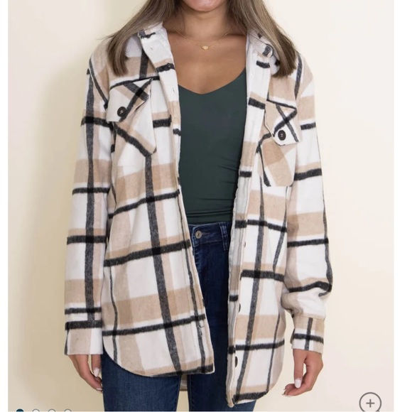 Thread & Supply | Tops | Thread Supply Chandler Shacket Natural Plaid ...